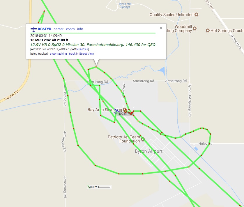 Mission 30 APRS tracks